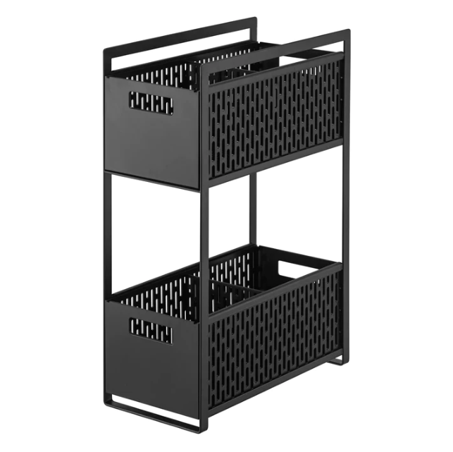 2-tiered storage basket set - Tower - Black – DECOVRY